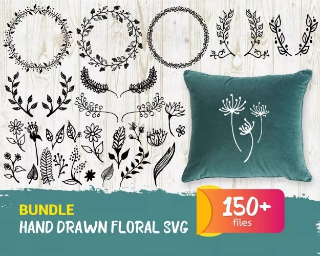 150 FLORAL ILLUSTRATIONS SVG BUNDLE - SVG, PNG, DXF, EPS, PD - Inspire ...
