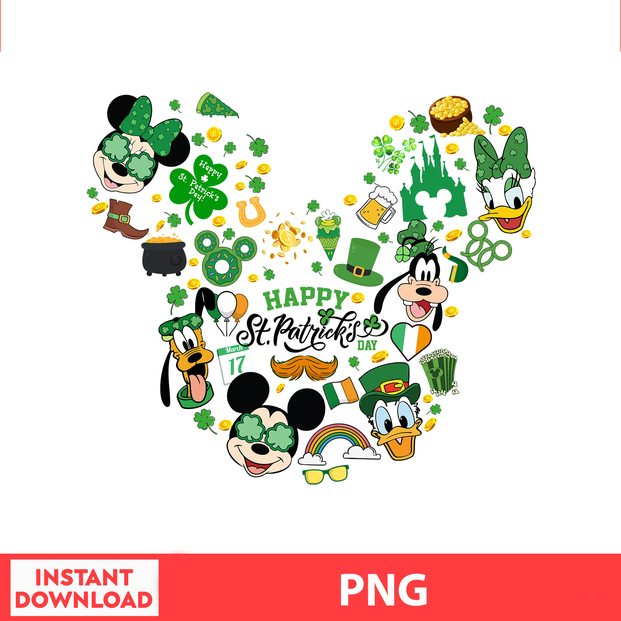 Happy St Patricks Mickey, Mickey Mouse Birthday Png, Mickey | Inspire ...