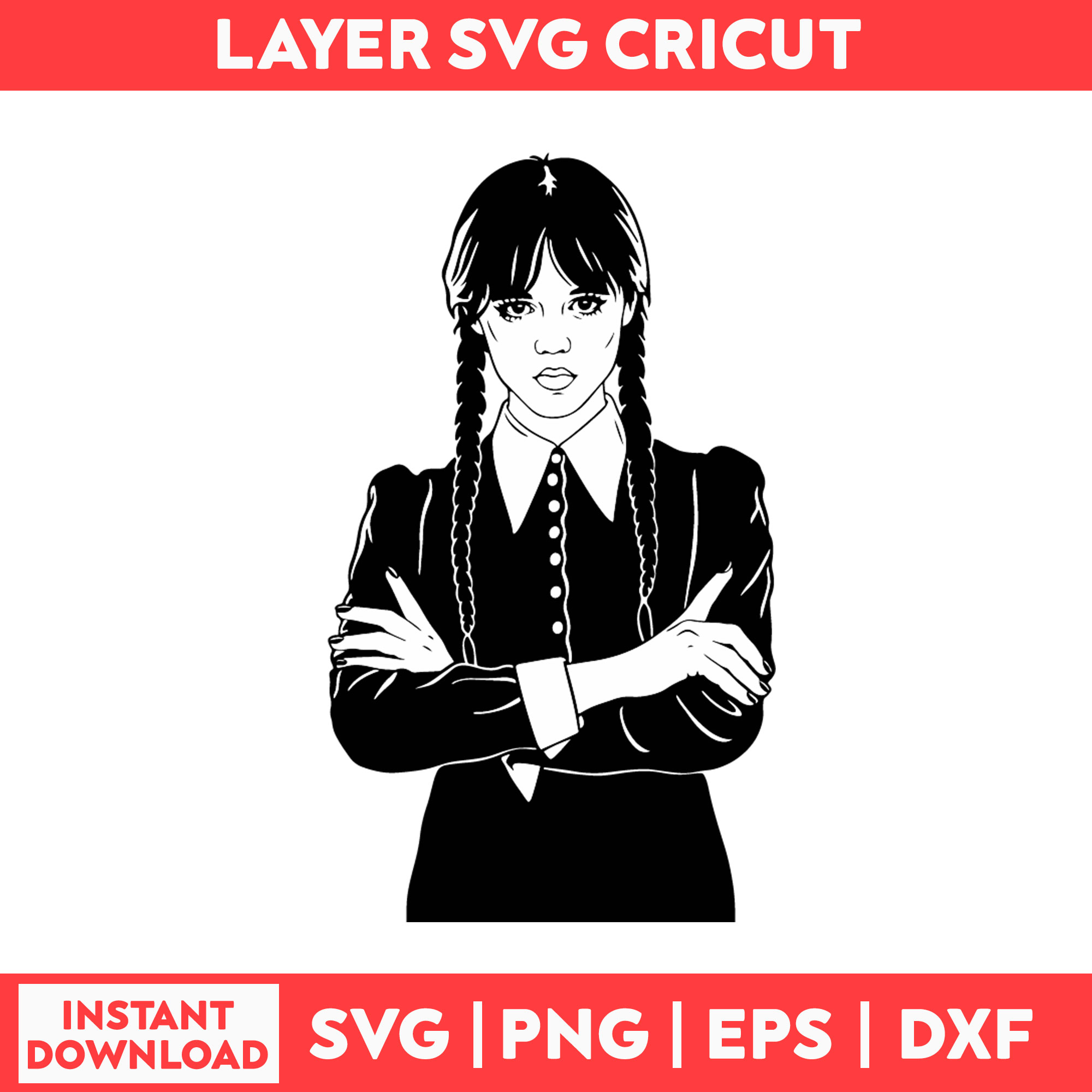 Wednesday Addams Kiss Cut Clip Art, Wednesday Addams Svg, We | Inspire ...