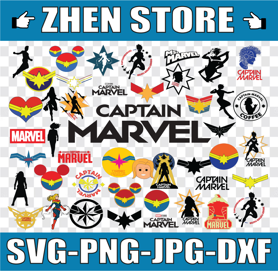 Captain Marvel Files Bundle Layered Items, Captain svg, Clip | Inspire ...