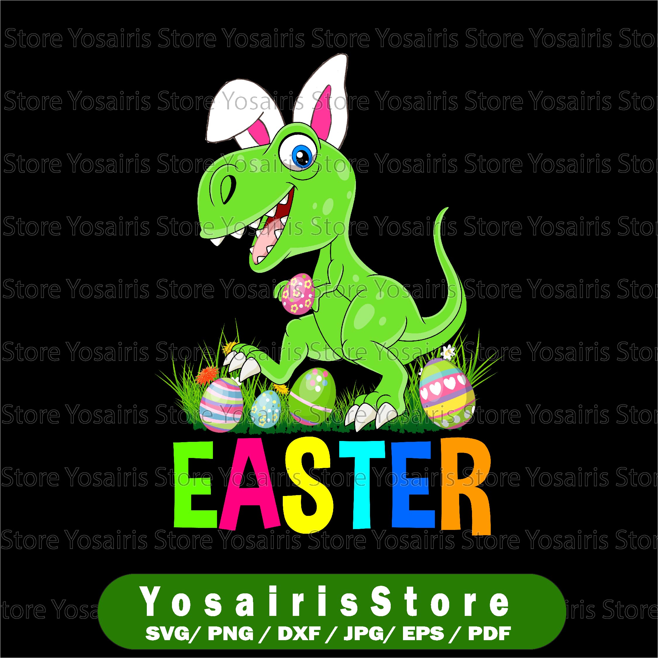 Easter Day T Rex Dino Rabbit Ears With Egg Png, Funny Dinosa | Inspire ...