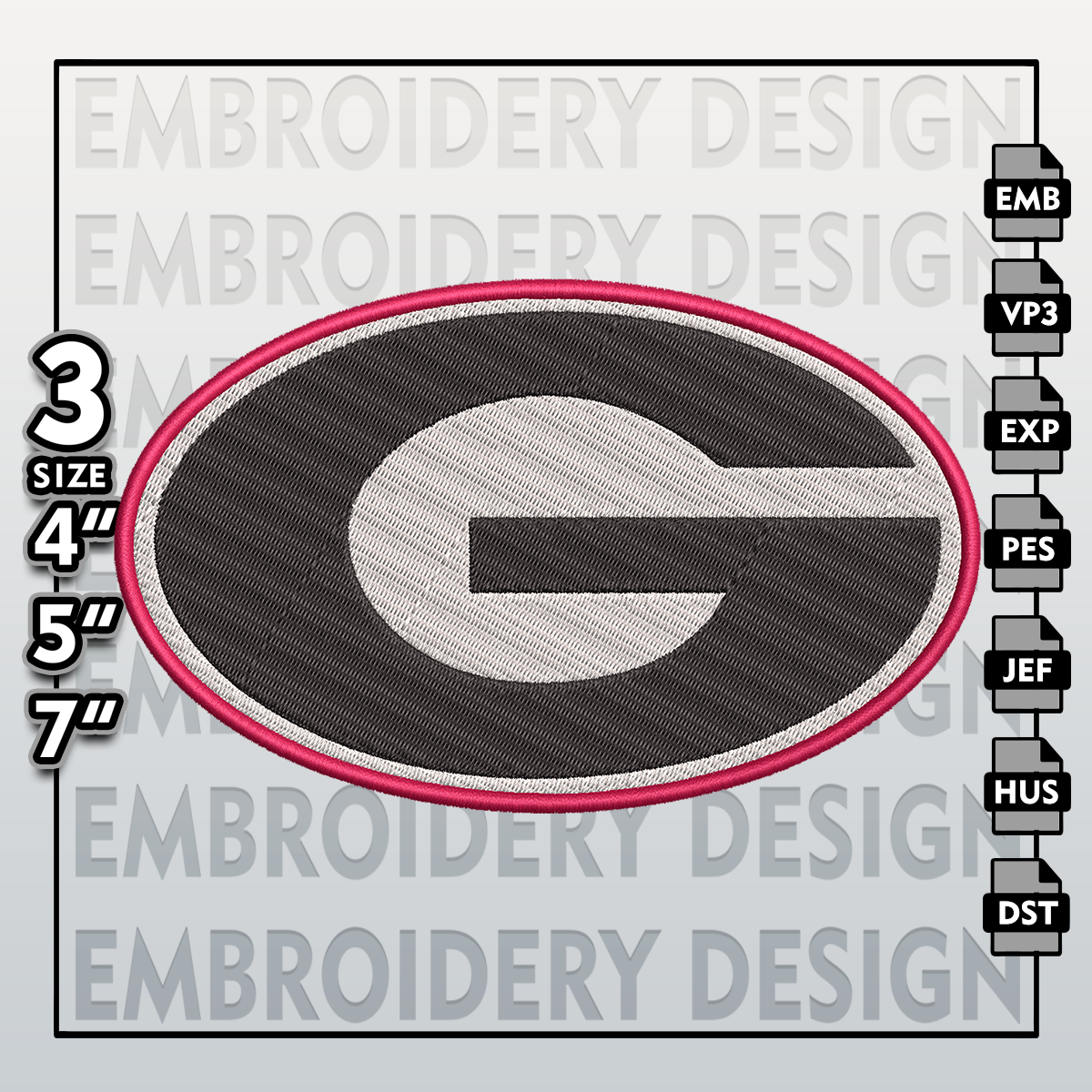 Georgia Bulldogs Embroidery Files, NCAA Logo Embroidery Desi | Inspire ...