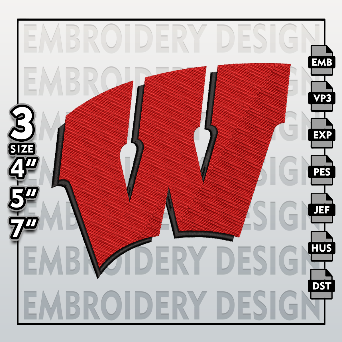 Wisconsin Badgers Embroidery Files, NCAA Logo Embroidery Des | Inspire ...