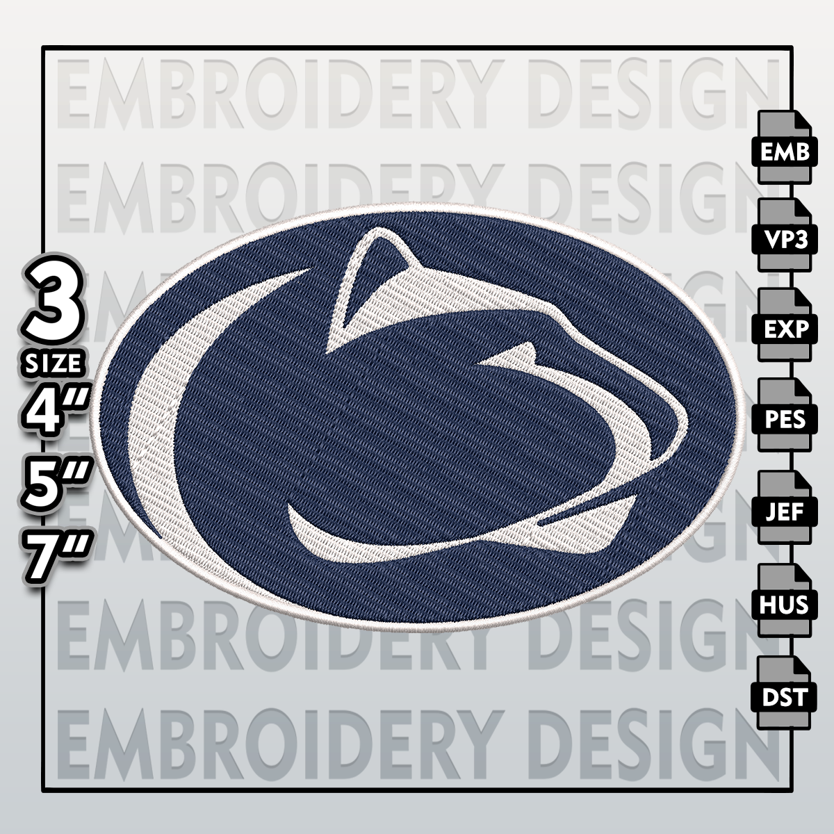 Penn State Nittany Lions Embroidery Files, NCAA Logo Embroid | Inspire ...