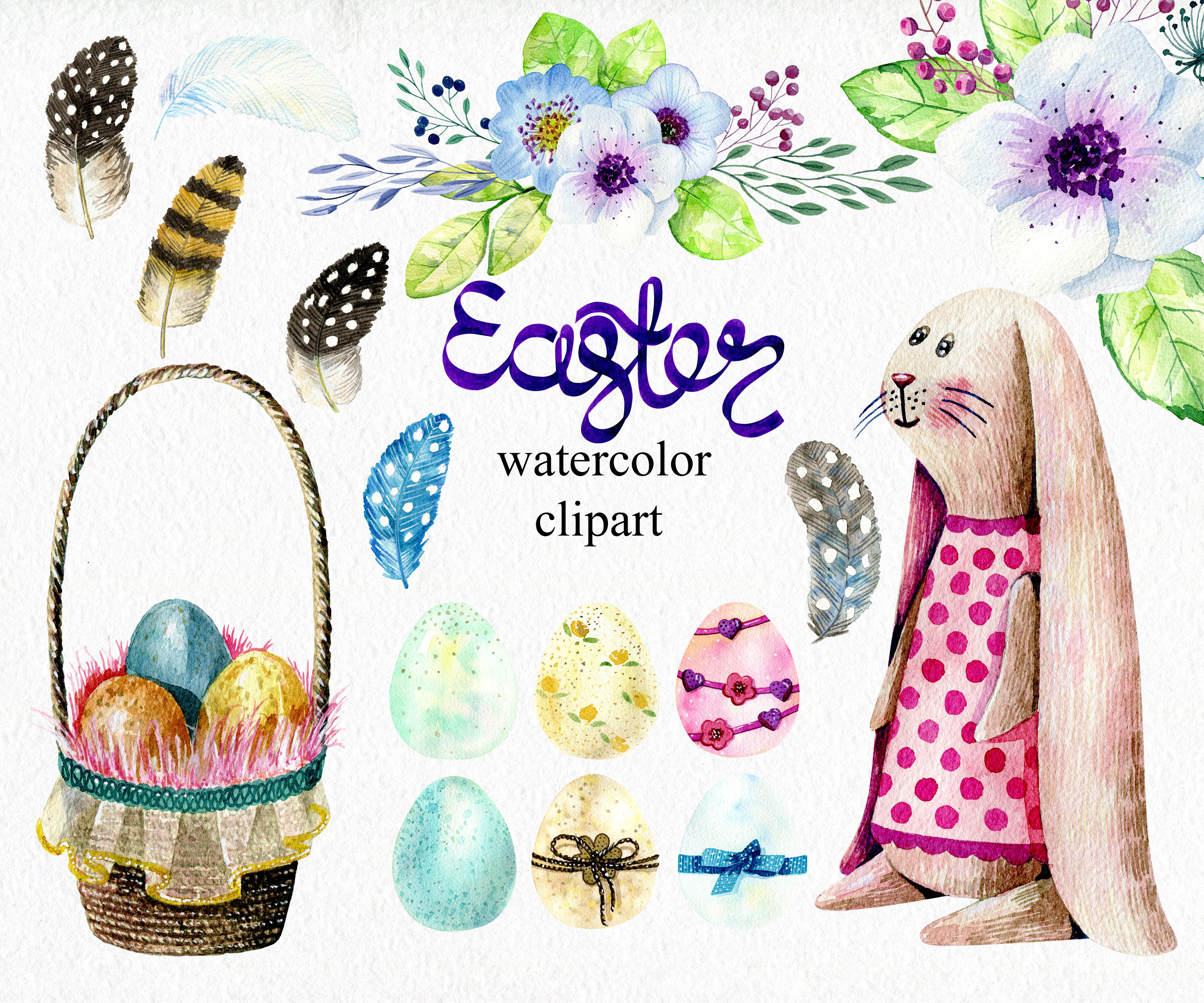 Easter watercolor clipart. - Inspire Uplift