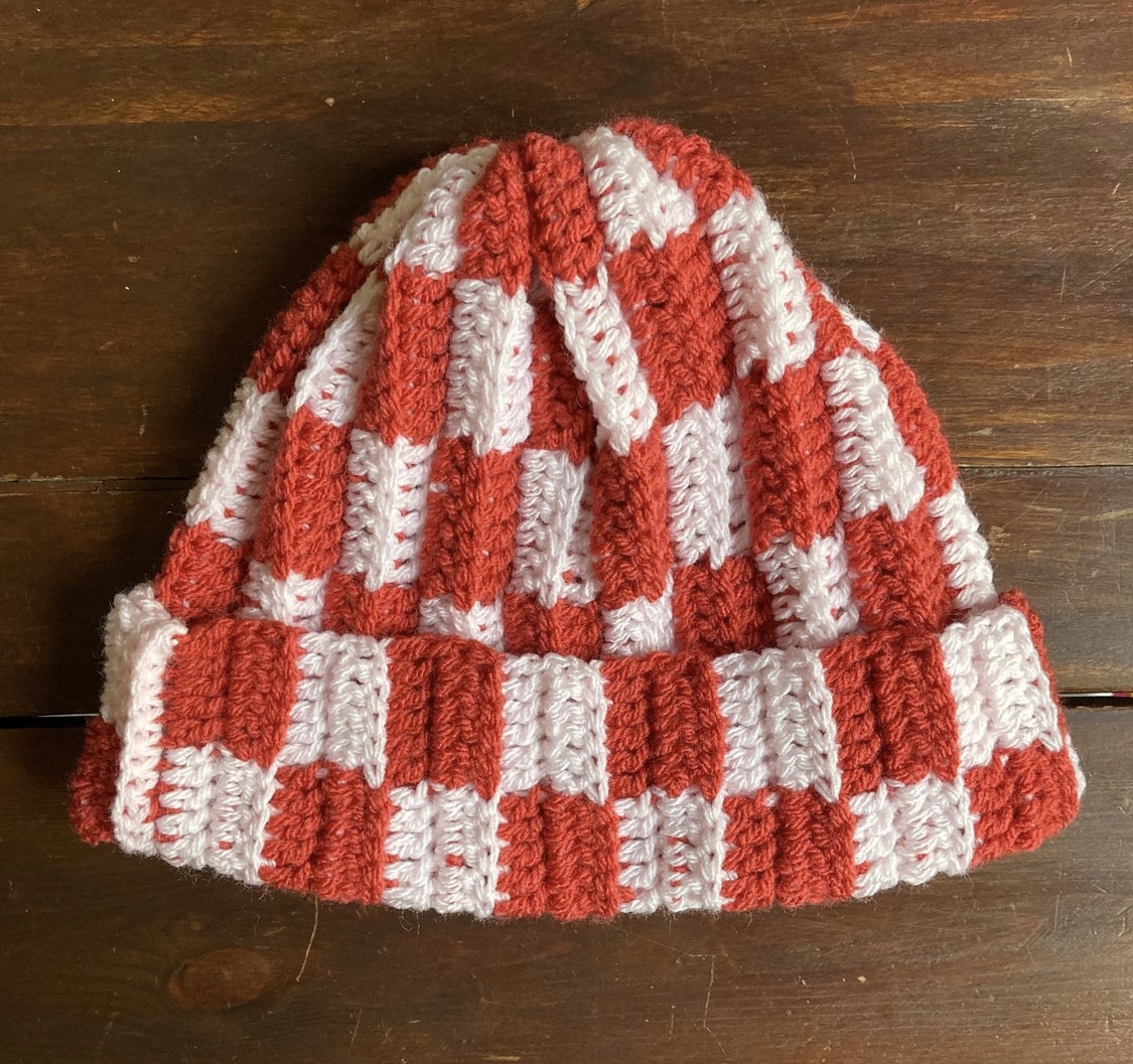 Checkered Crochet Hat, Checkered Bucket Crochet Hat, Handmad | Inspire ...