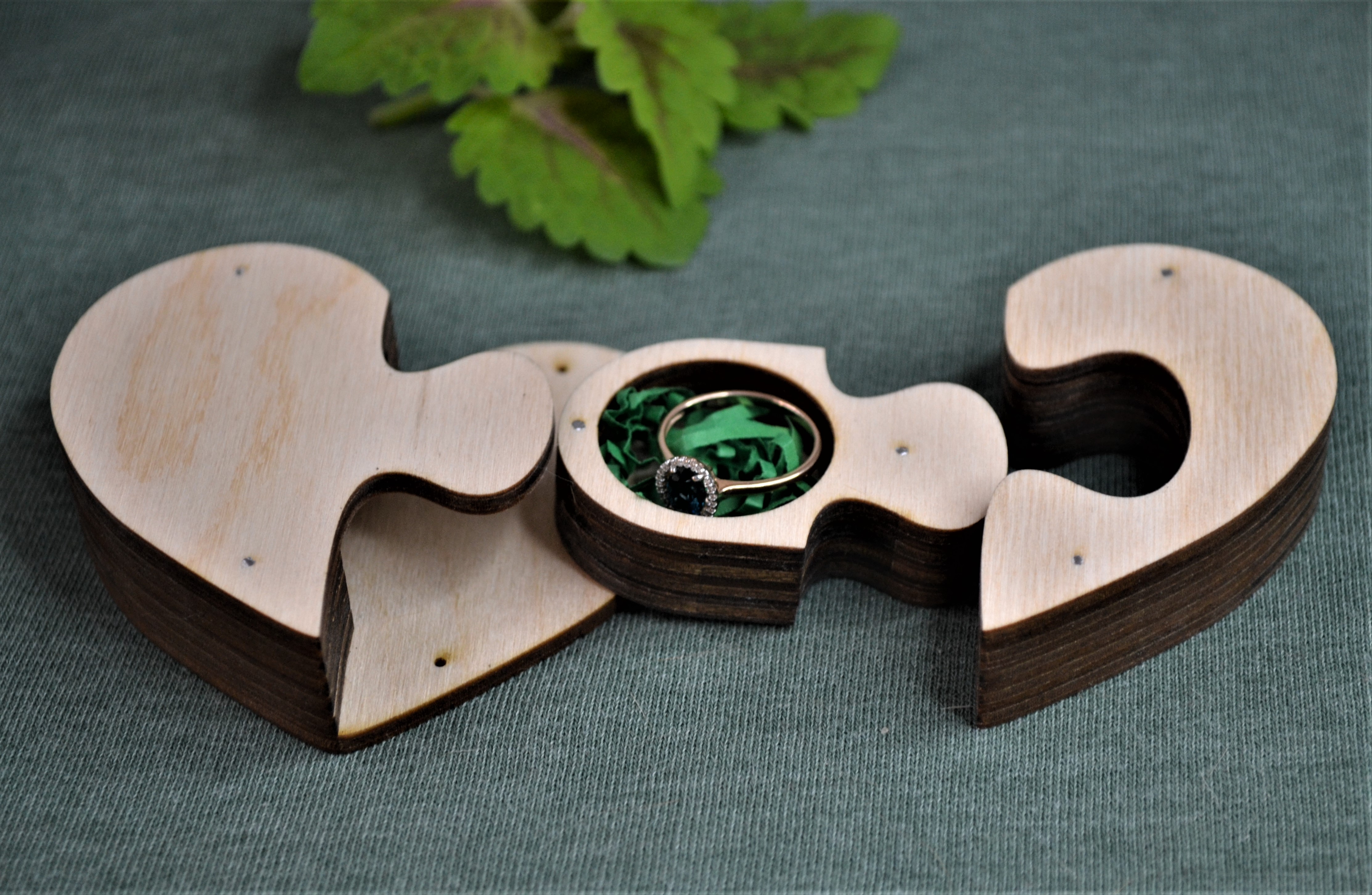 Unique jewelry ring box "Puzzle Heart". Ready cdr, dxf, ai, | Inspire ...