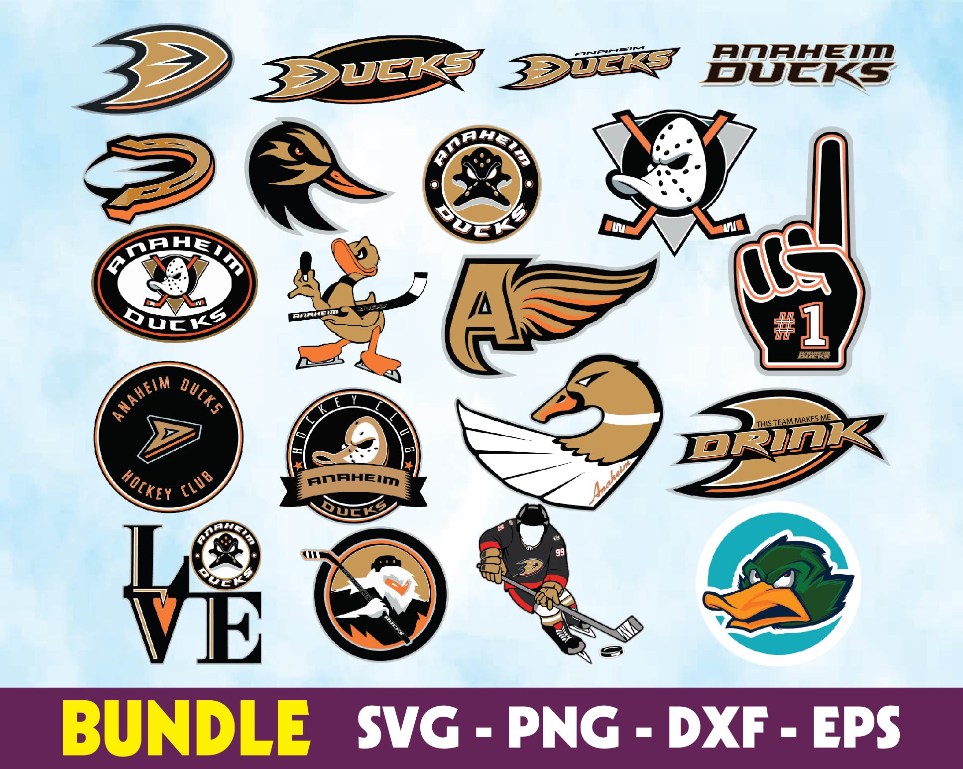 Anaheim Ducks logo, bundle logo, svg, png, eps, dxf, Hockey - Inspire ...