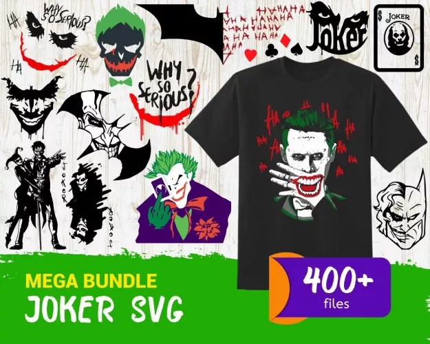 400 JOKER SVG BUNDLE - SVG, PNG, DXF, EPS, PDF Files For Pri | Inspire ...