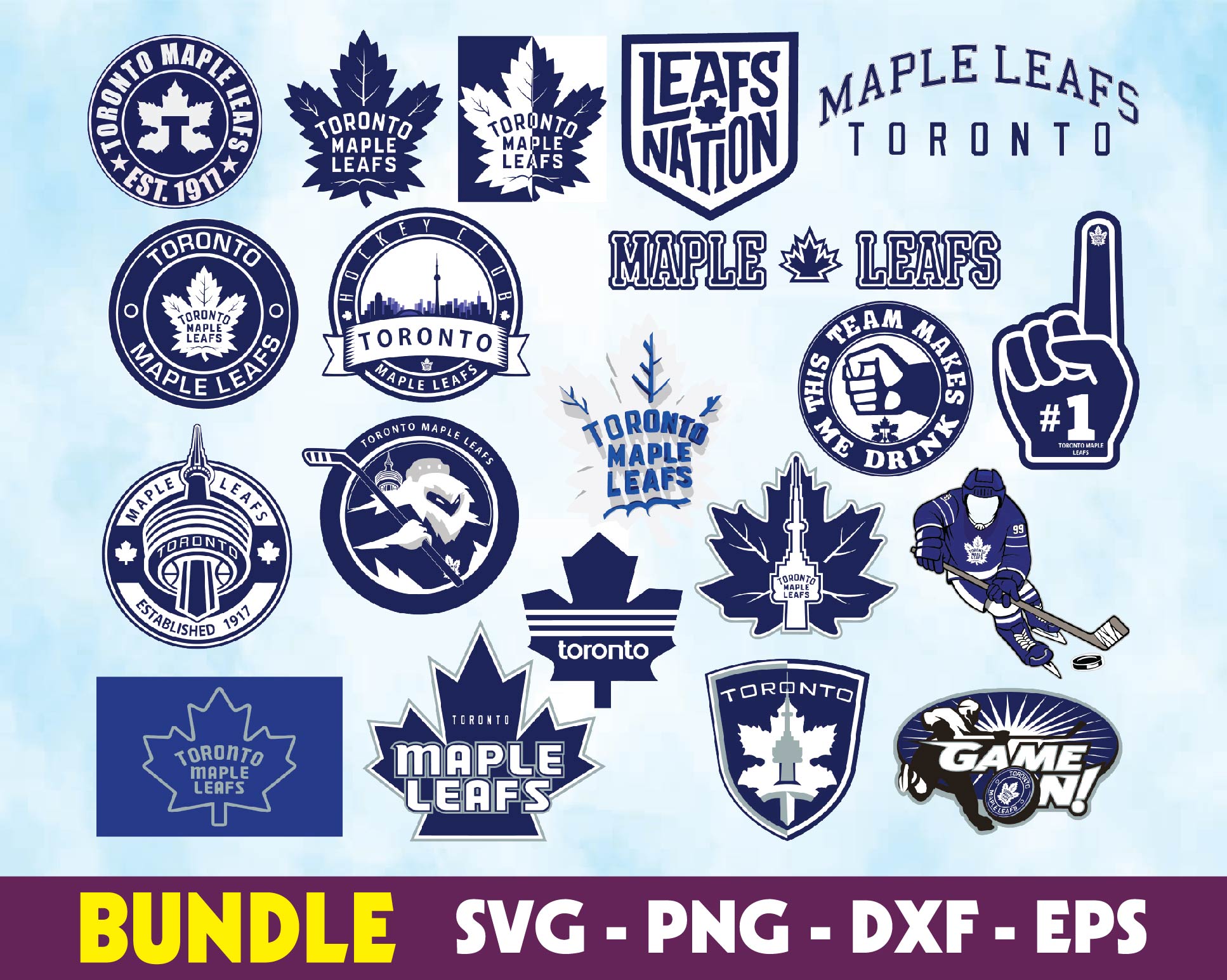 Toronto Maple Leafs logo, bundle logo, svg, png, eps, dxf, | Inspire Uplift