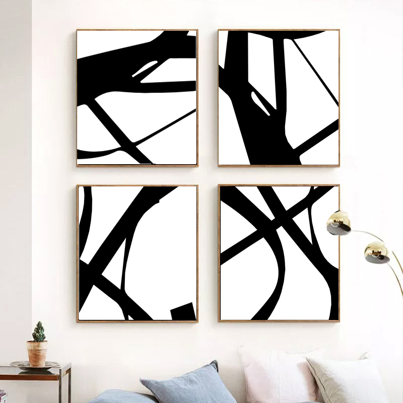 Geometric Line Art Set Of 4 Prints Abstract Art Digital Down - Inspire ...