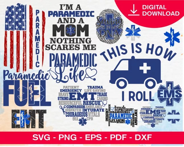 100 PARAMEDIC SVG BUNDLE - SVG, PNG, DXF, EPS, PDF Files For | Inspire ...