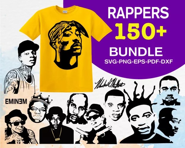 150 RAPPERS SVG BUNDLE - SVG, PNG, DXF, EPS, PDF Files For P - Inspire ...