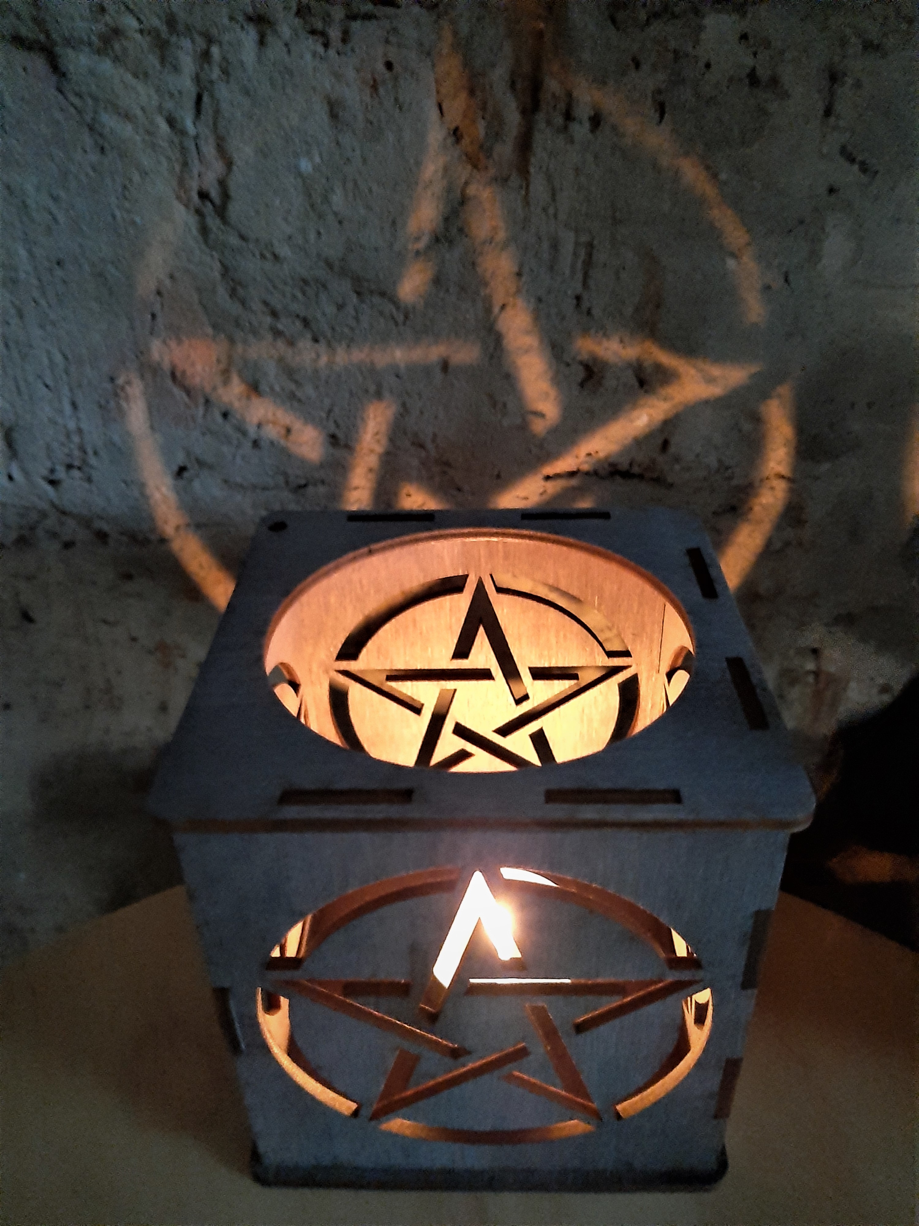 Candle lamp Pentagram. Ready cdr, dxf, ai, eps, svg laser cu - Inspire ...