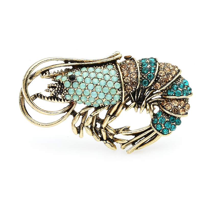Shrimp brooch, Statement jewelry pin | Inspire Uplift