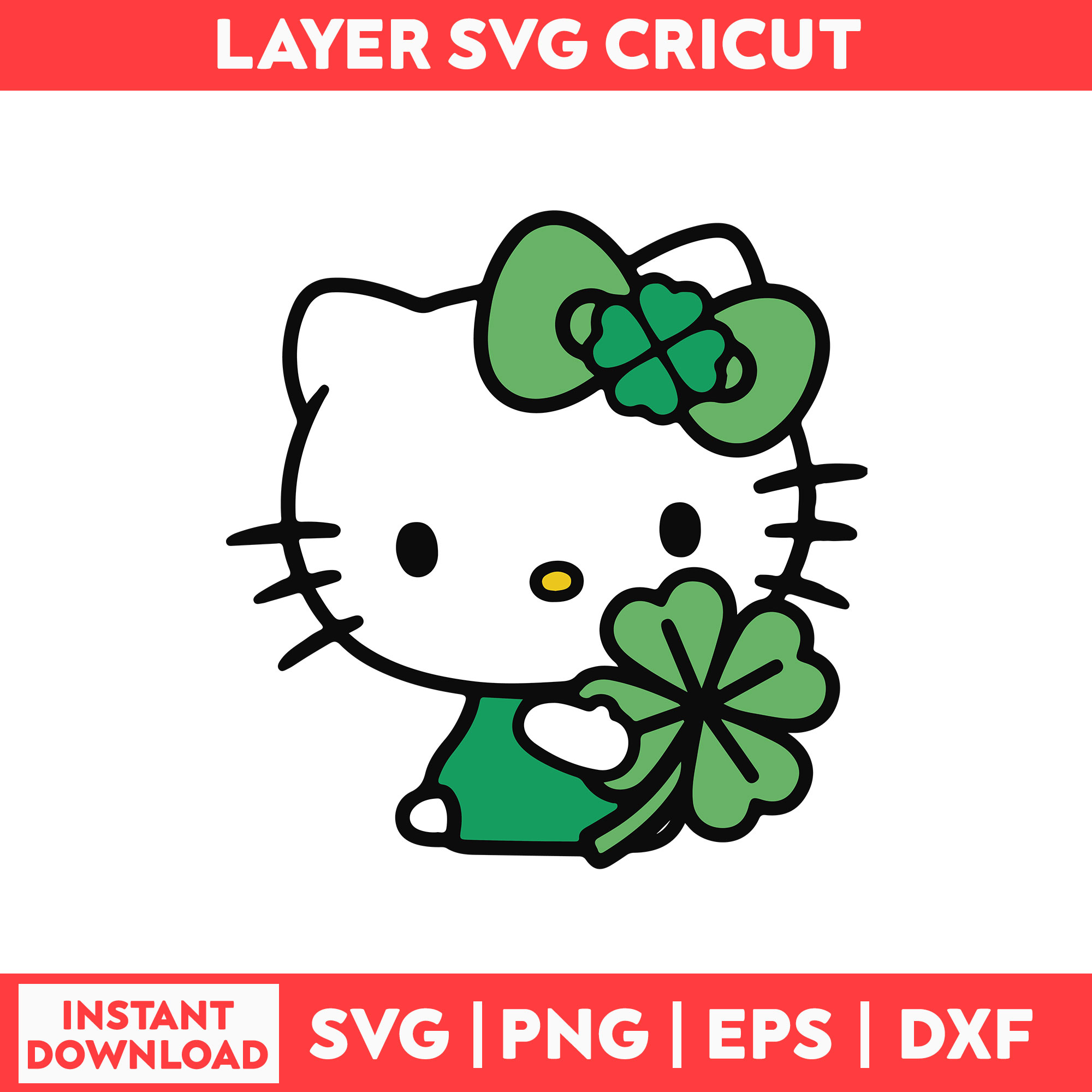 Hello Kitty St Patrick, Lucky Hello Cat Png, Lucky St Patric | Inspire ...