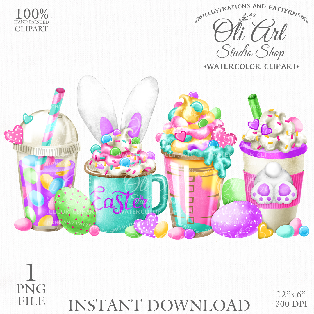 Easter Spice Latte. Easter coffee PNG. Drinks. Spring Digita | Inspire ...