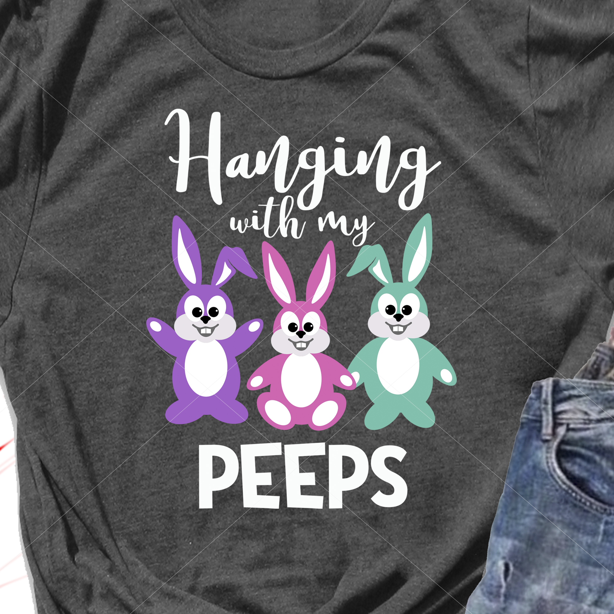 Hanging with my Peeps Family shirts design Easter bunny Kids - Inspire ...