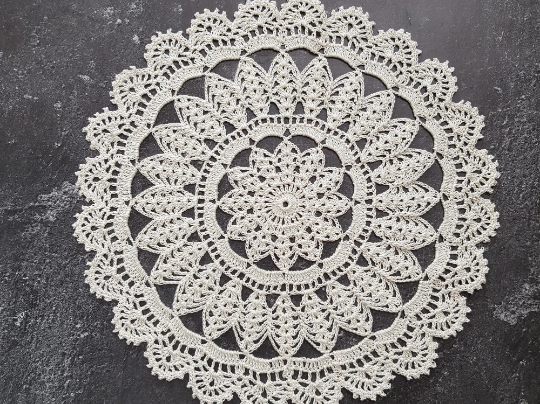 Crochet large doily White table doily centerpiece Cotton doi | Inspire ...