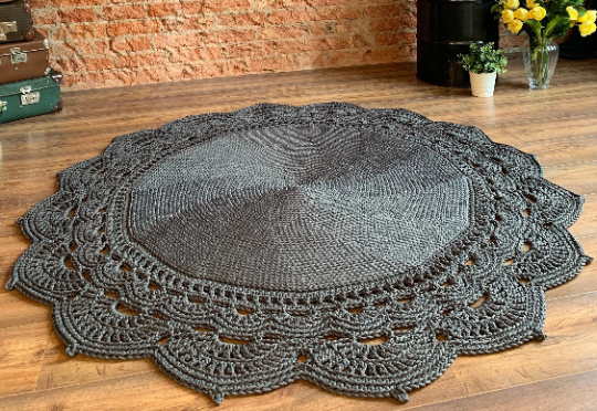 Custom knitted carpet for living room decor Crochet round fl | Inspire ...