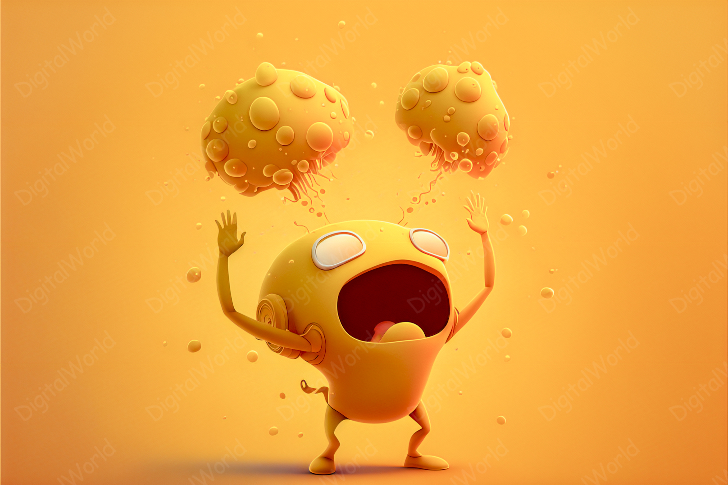 Art illustration. Screaming Bacteria | Inspire Uplift