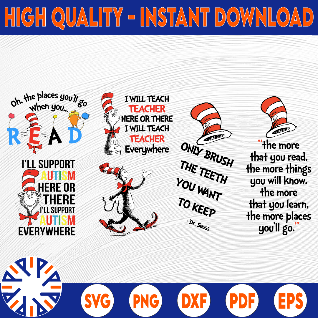 Bundle Dr Seuss hat, Thing 1 thing 2, Cat in the hat, thing | Inspire ...