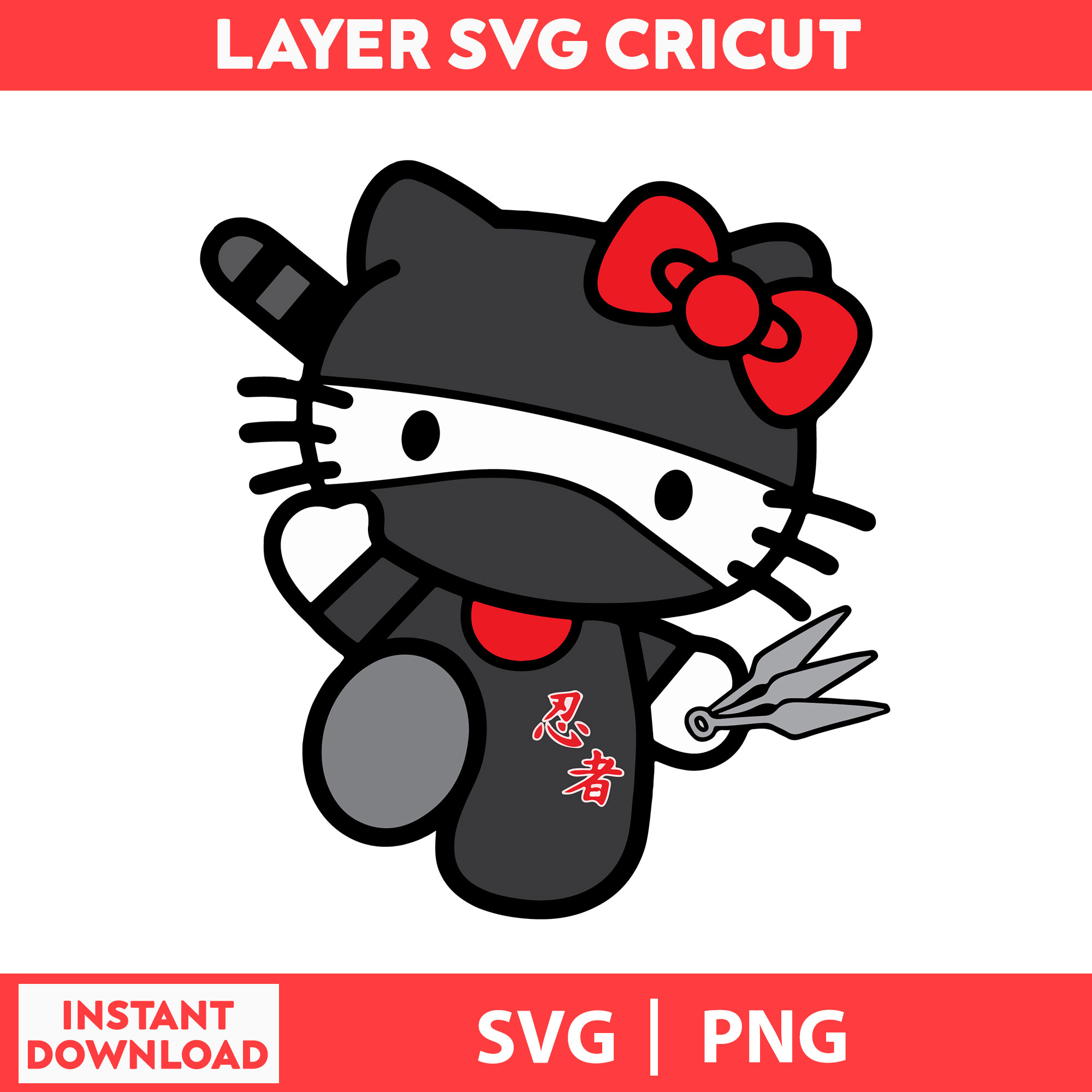 Hello Kitty Ninja, Cute Cat Svg, Kitty Svg, Kawaii Kitty Cli | Inspire ...