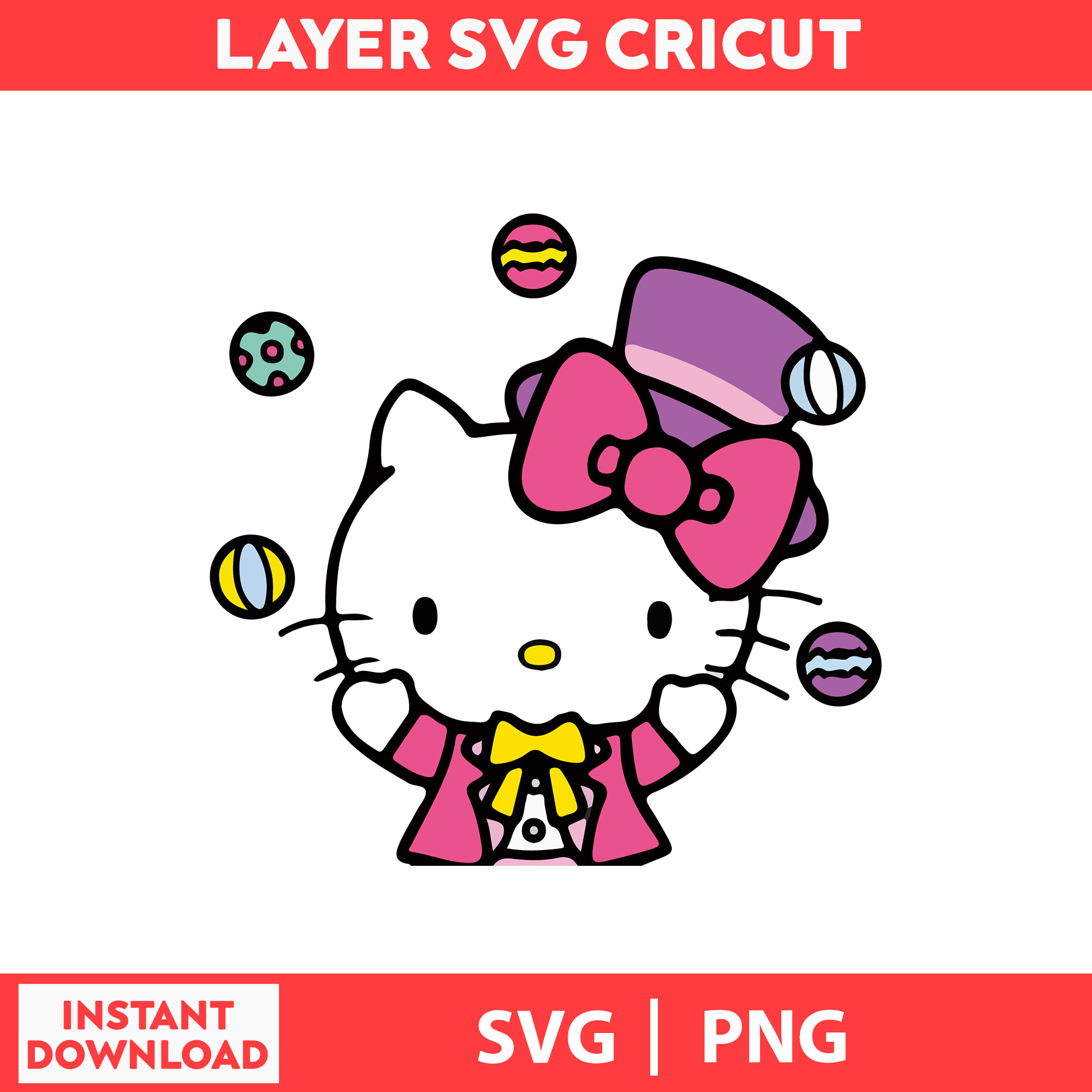 Hello Kitty Love, Cute Cat Svg, Kitty Svg, Kawaii Kitty Clip | Inspire ...