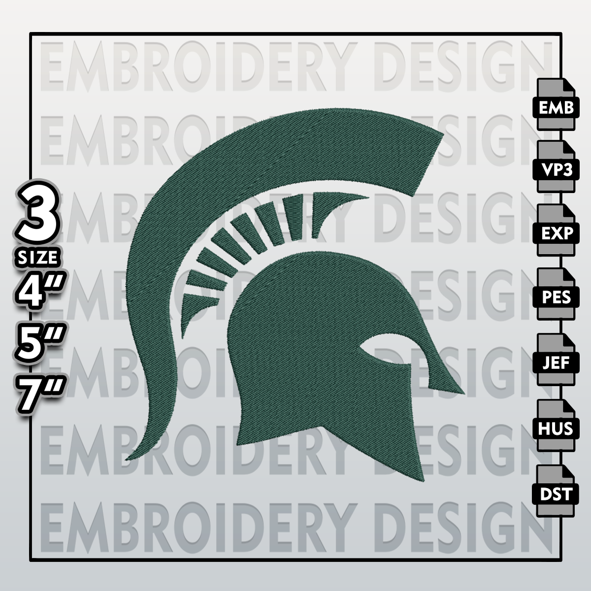 Michigan State Spartans Embroidery Files, NCAA Logo Embroide | Inspire ...