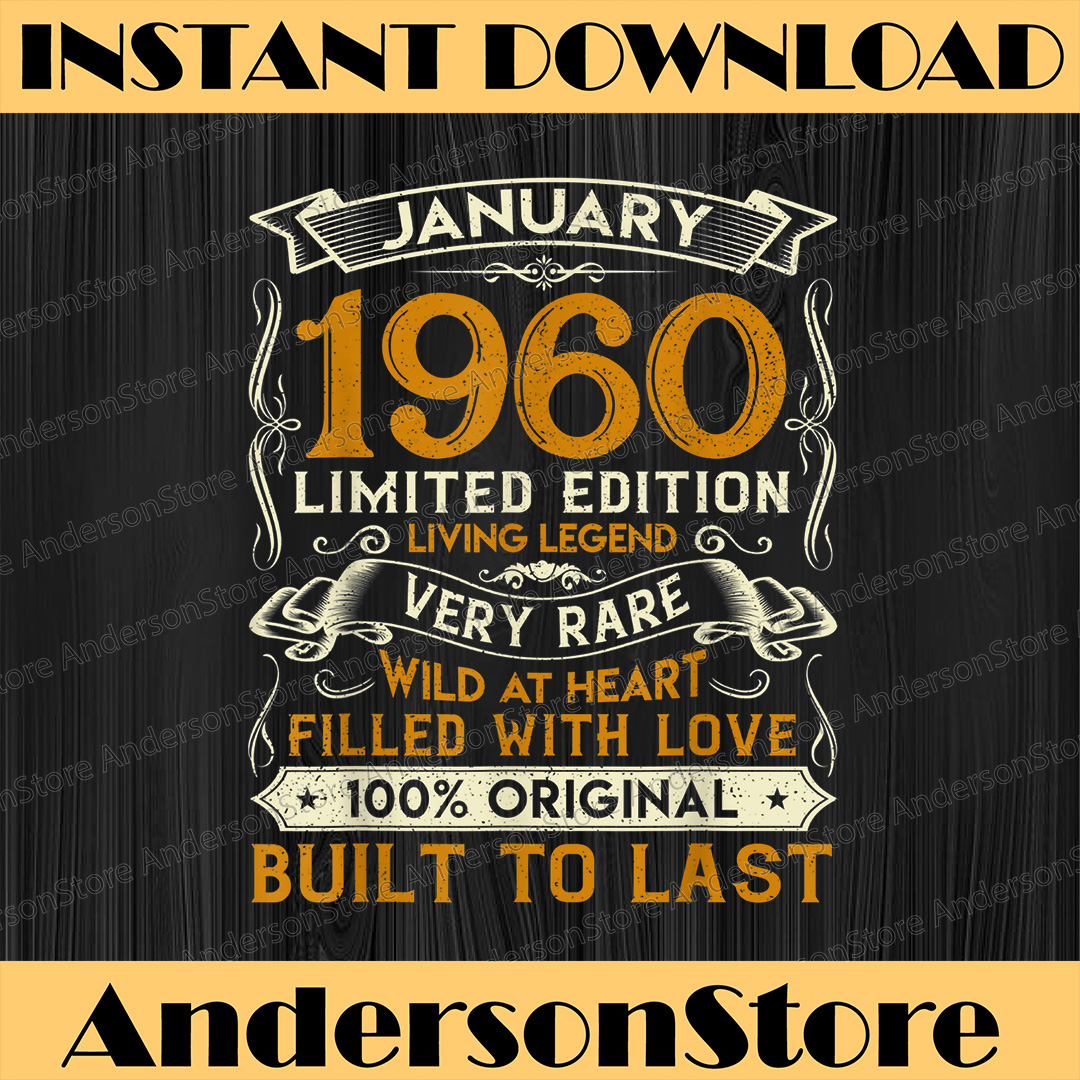 January 1960 60 Years Old 60th Birthday PNG | Inspire Uplift