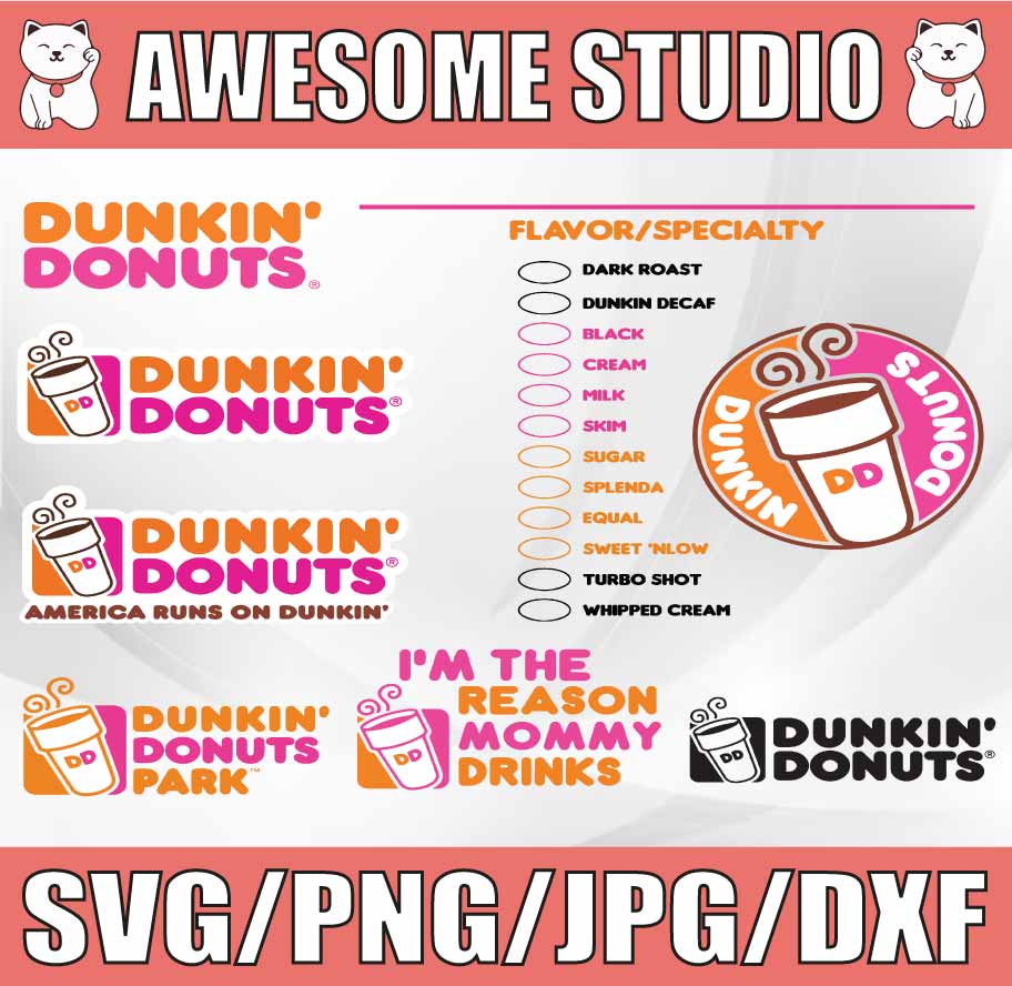 Dunkin' Donuts bundle svg, Dunkin' Donuts Coffee Cup Inspire | Inspire ...