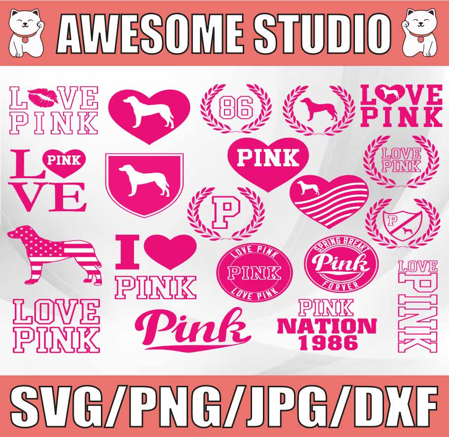 Love Pink Bundle SVG File Love Pink Clip Art Love Pink, Spor - Inspire ...
