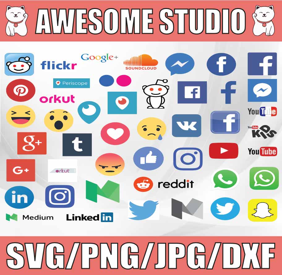 Social media svg, social media icons, social network svg, Sp | Inspire ...