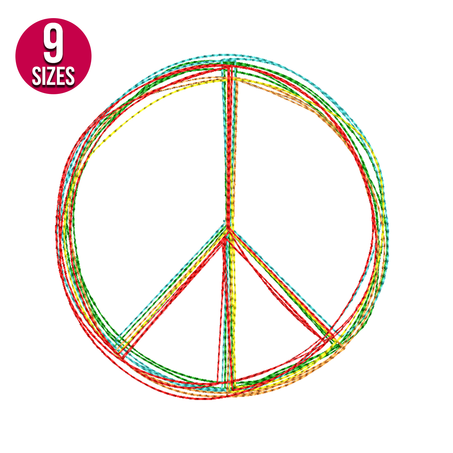 Peace Sign embroidery design, Machine embroidery design, Ins | Inspire ...