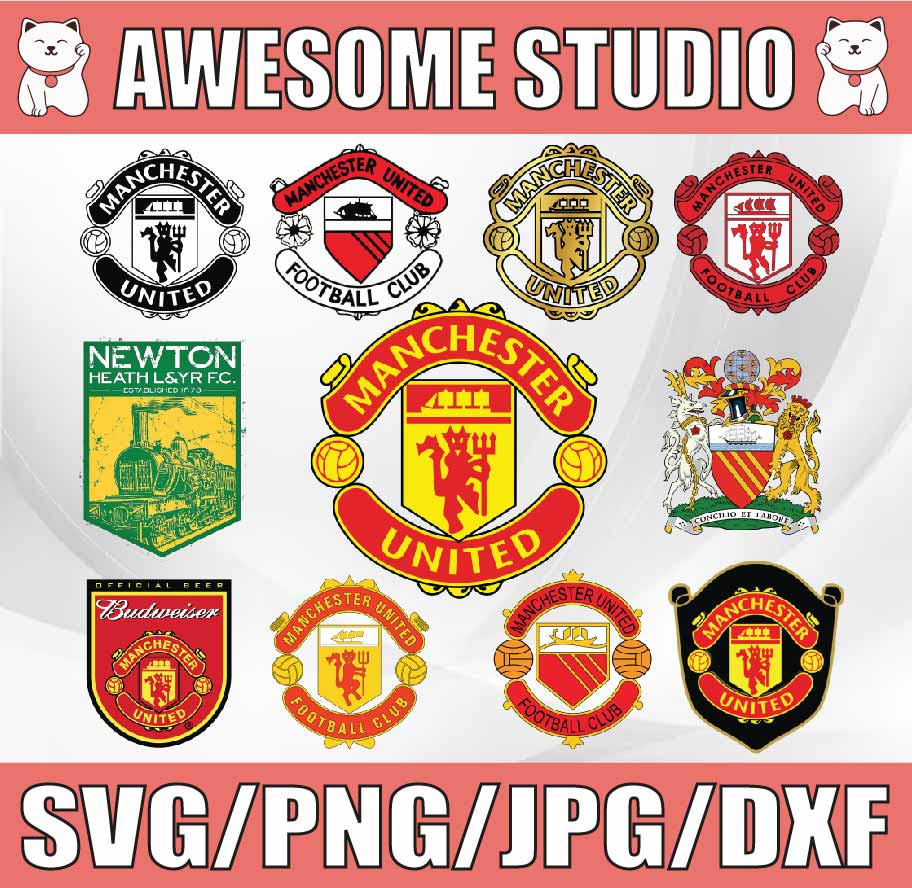 Manchester United Sticker Png Bundle, Sport Svg, Logo Bundle | Inspire ...