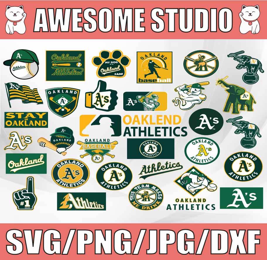 32 Files Oakland Athletics svg, Cut Files, Baseball Clipart, | Inspire Uplift