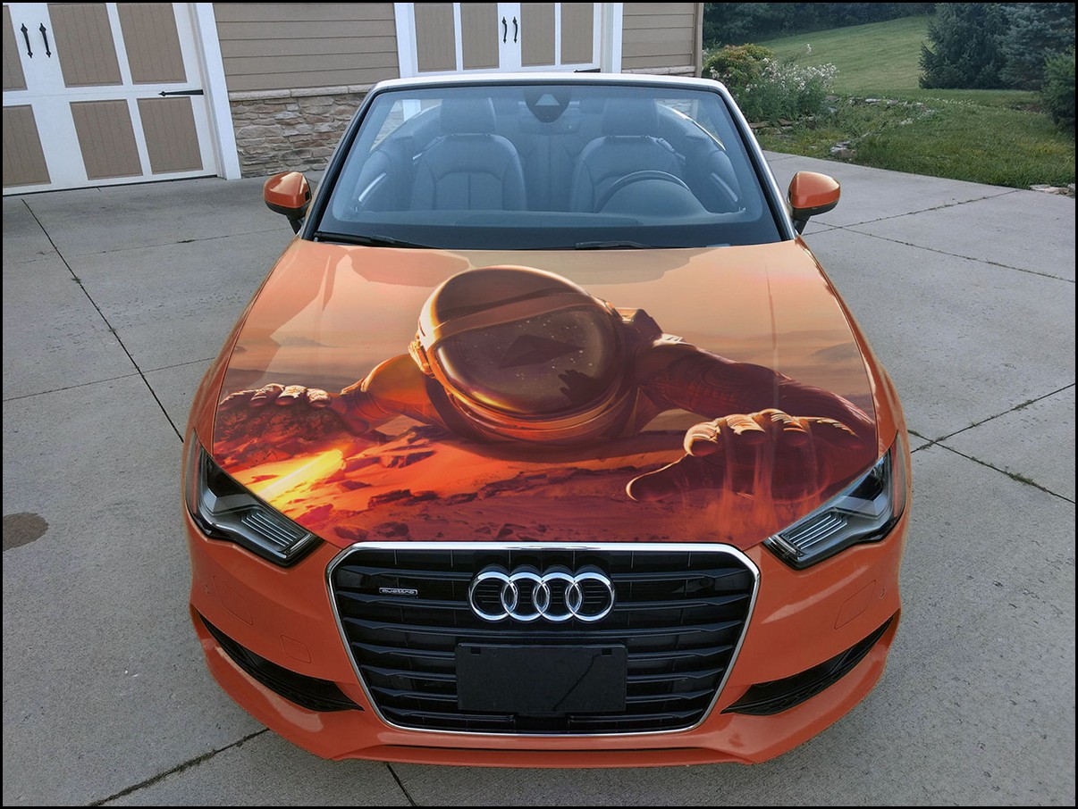 Vinyl Car Hood Wrap Full Color Graphics Decal Spaceman Stick - Inspire ...