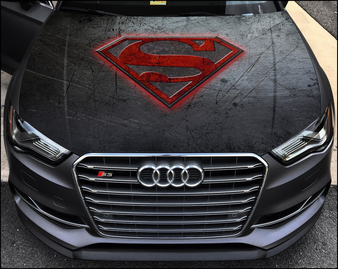 Vinyl Car Hood Wrap Full Color Graphics Decal Superman Stick | Inspire ...
