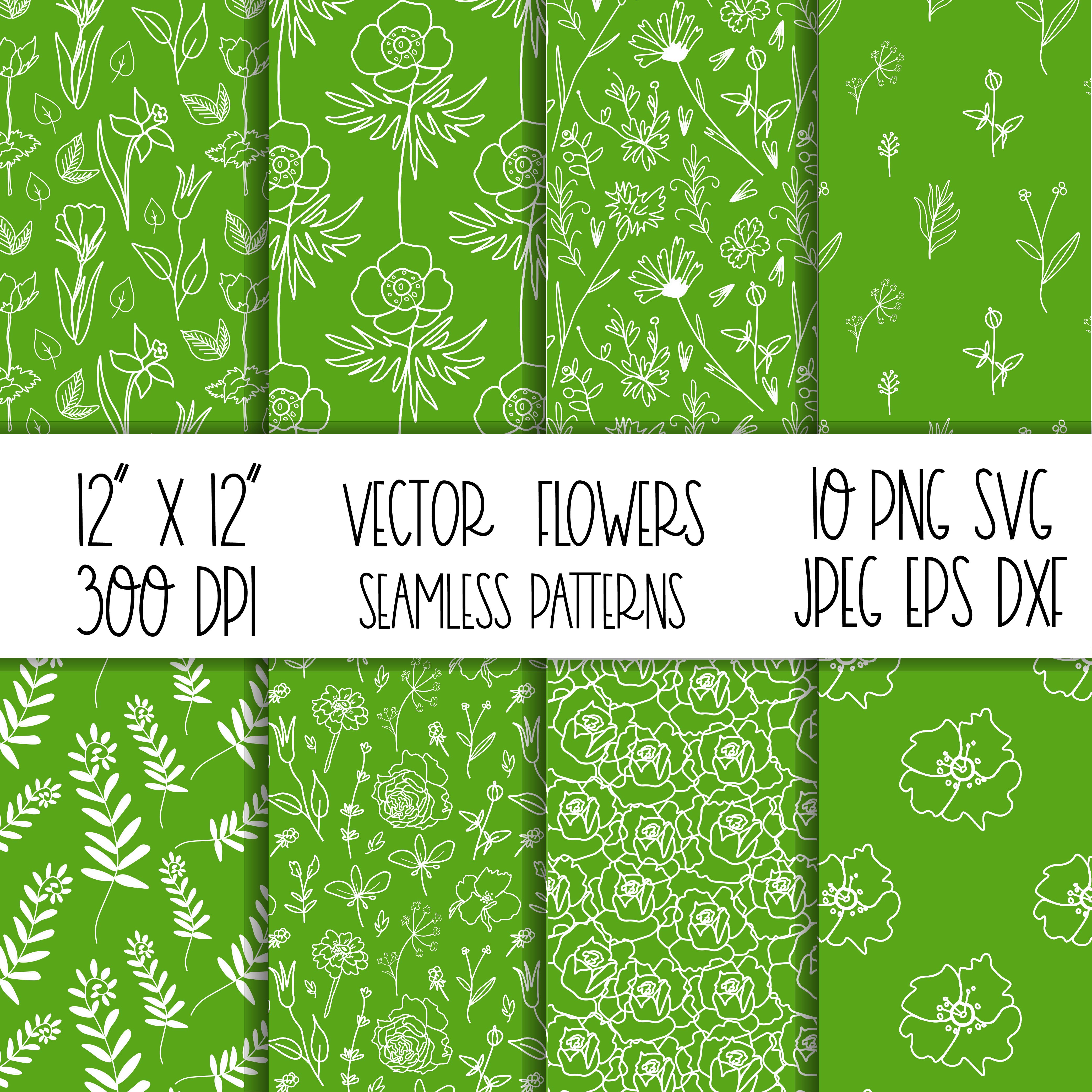 Green floral digital paper - Inspire Uplift