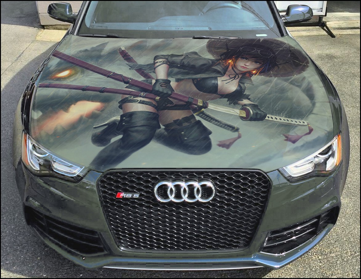 Vinyl Car Hood Wrap Full Color Graphics Decal Women Warrior - Inspire ...