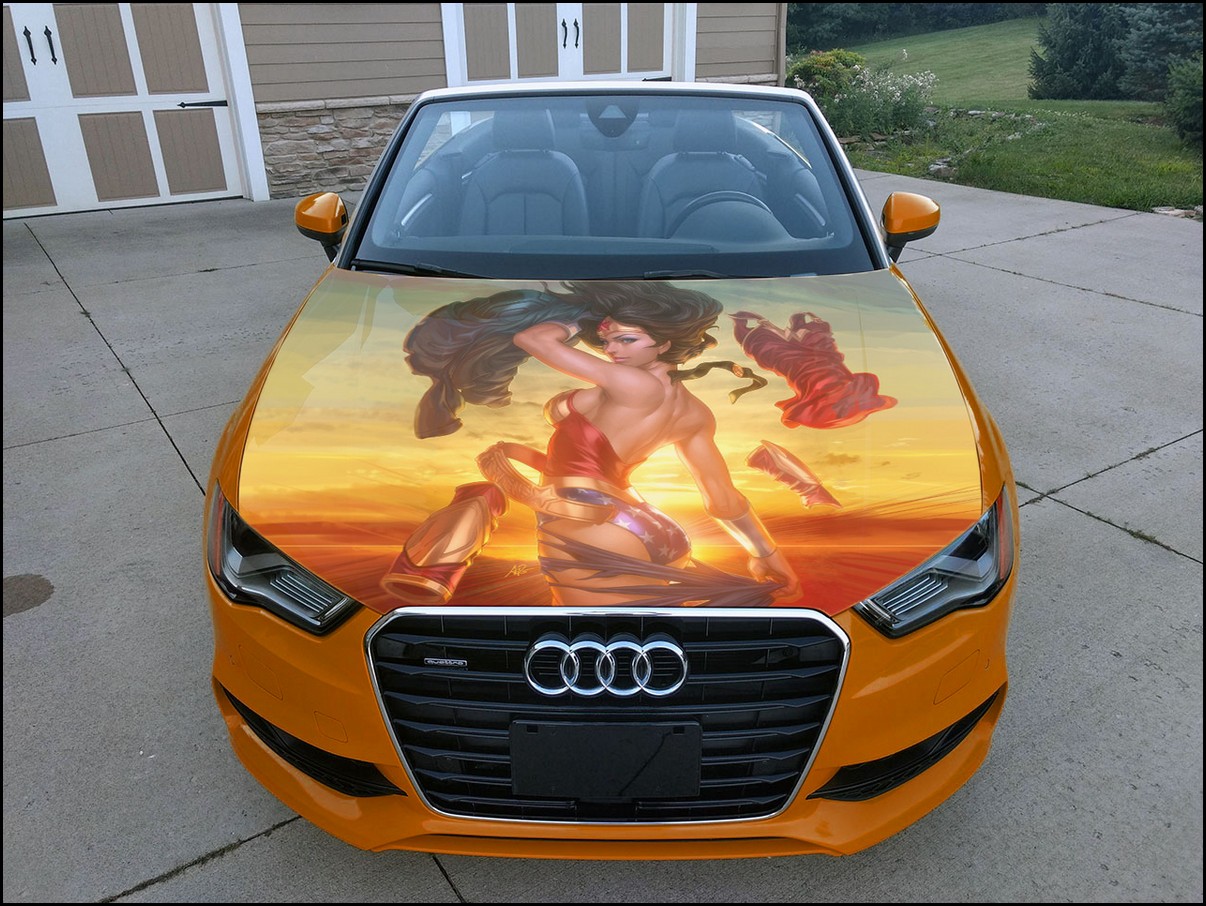 Vinyl Car Hood Wrap Full Color Graphics Decal Wonder Woman S - Inspire ...