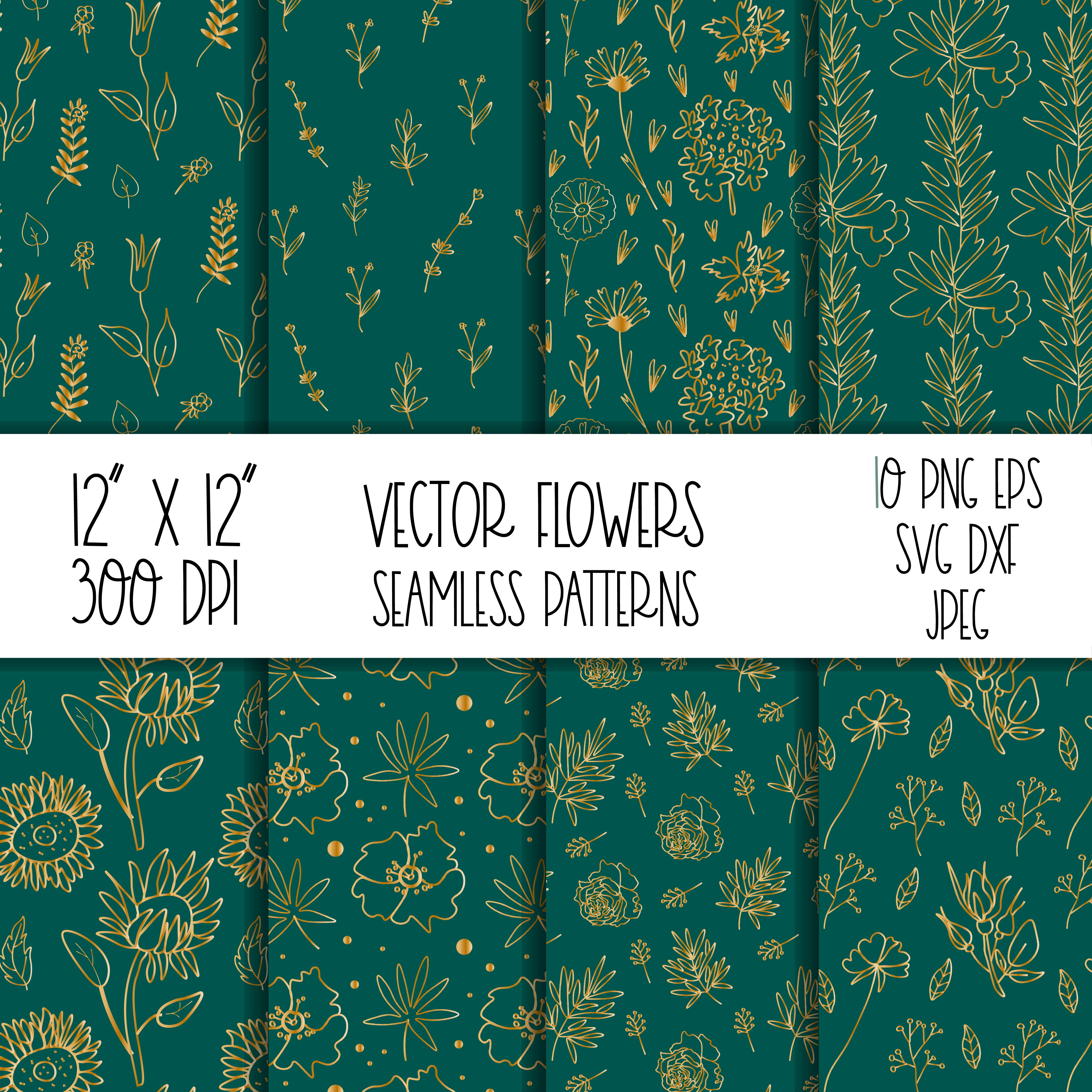 Green floral digital paper. Botanical svg background. | Inspire Uplift