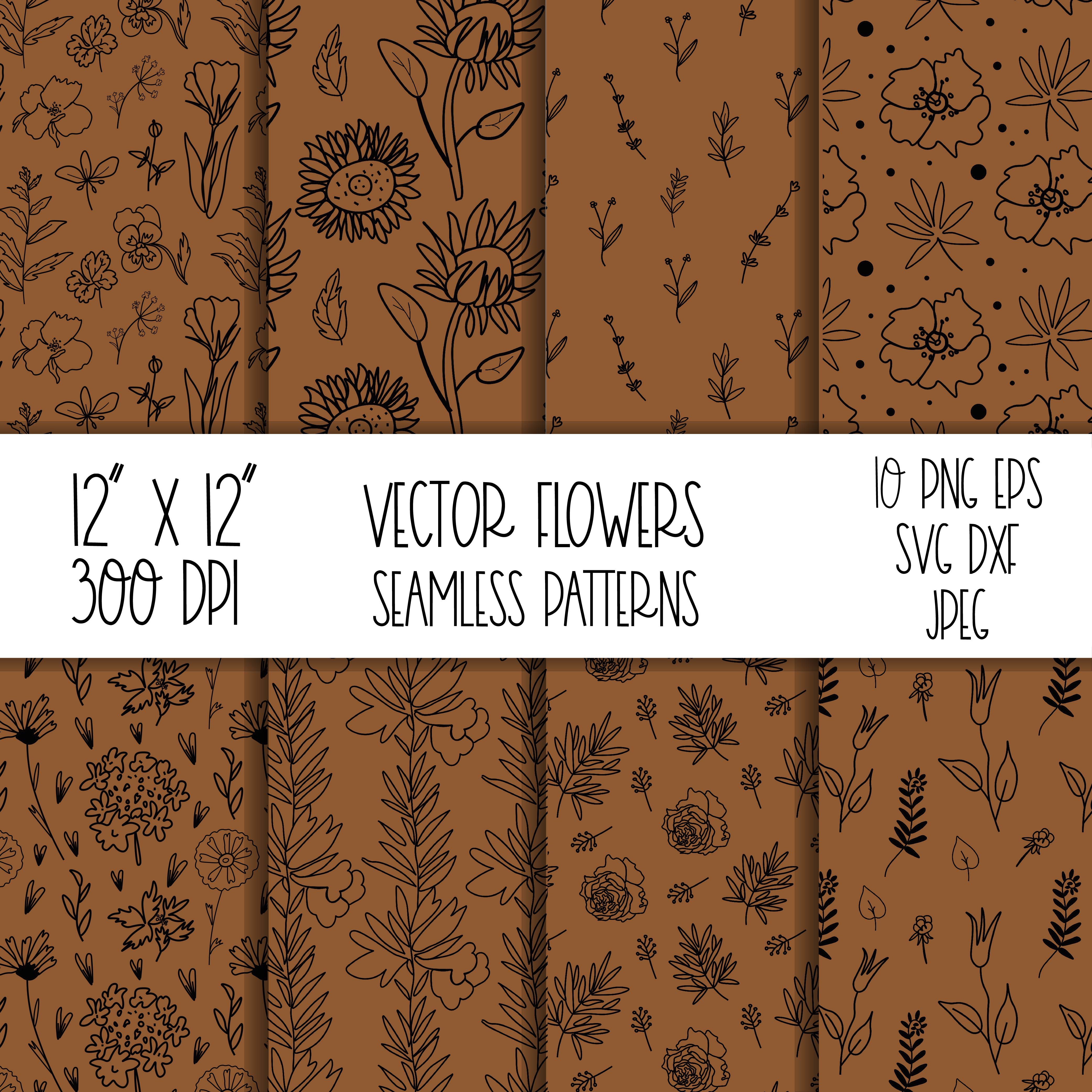 Printable vintage floral brown background - Inspire Uplift
