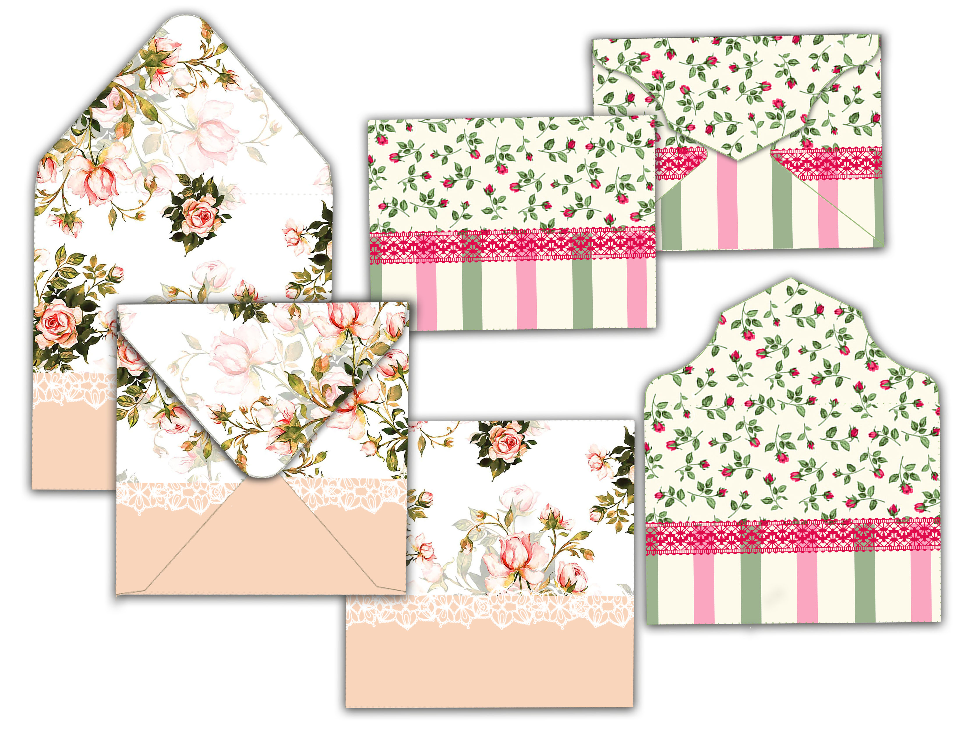 DIGITAL Floral Envelopes - Printable Envelopes Download, Flo - Inspire ...