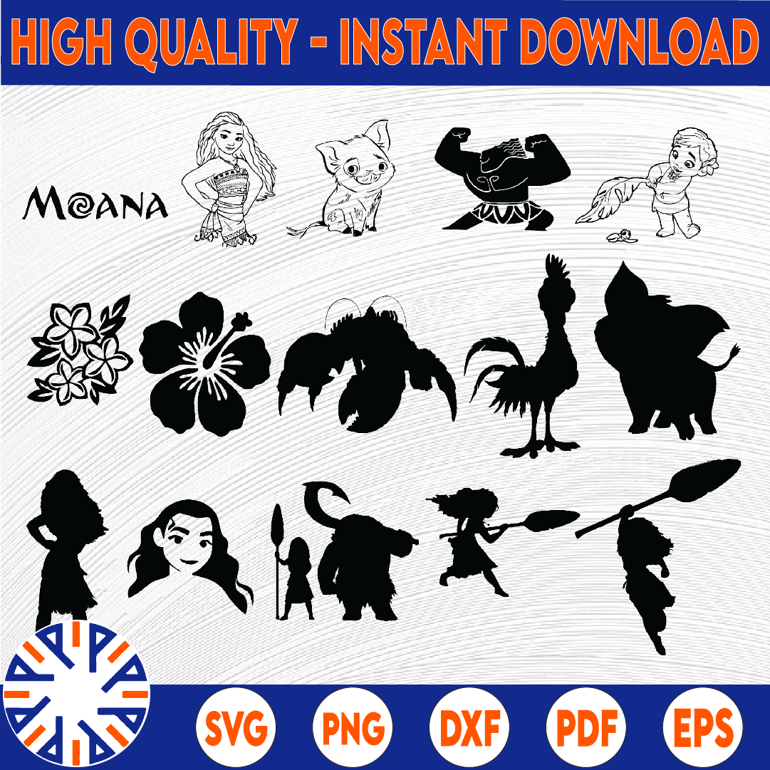 Moana SVG cut files, instant download, printable vector clip - Inspire ...