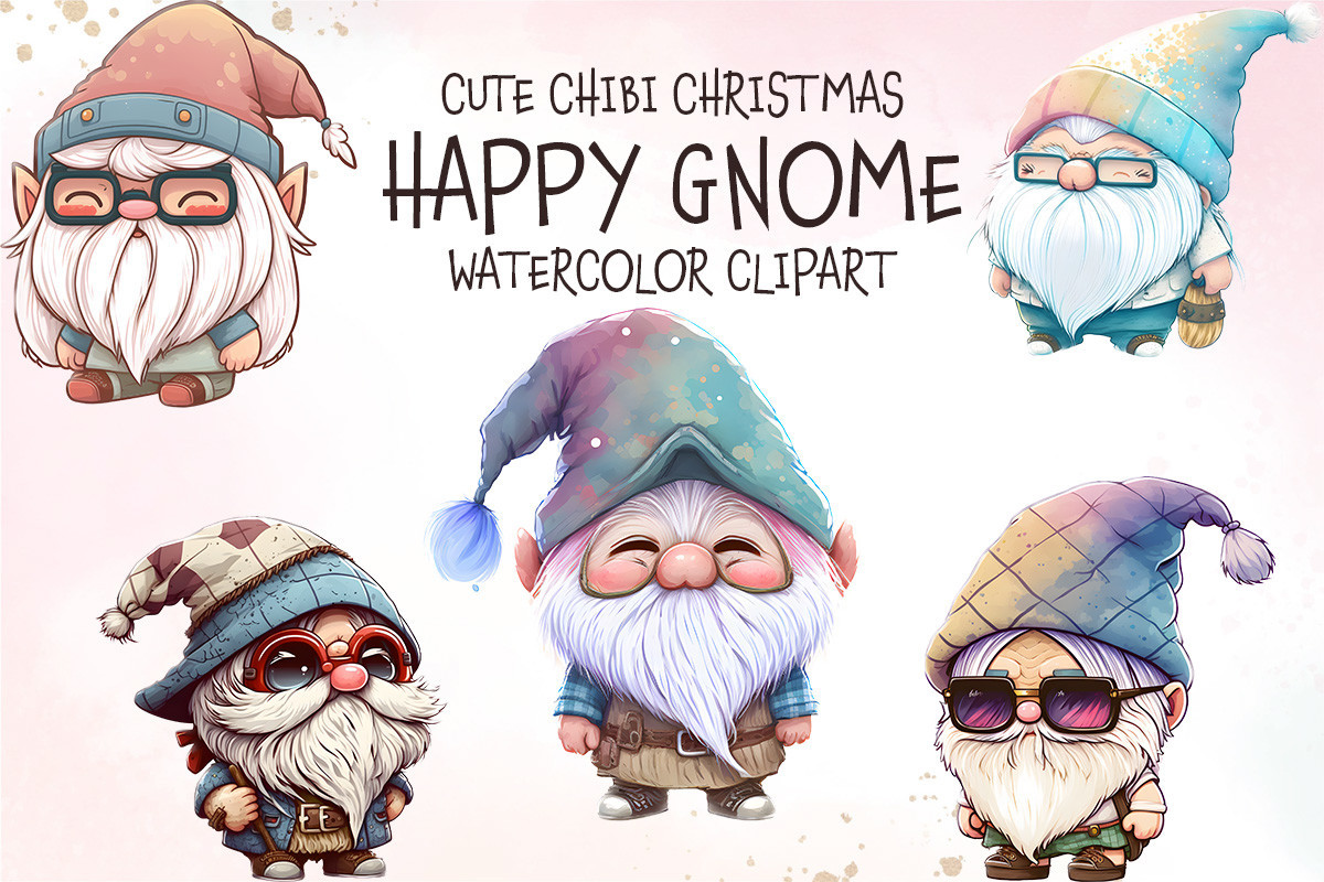 05 PNG Happy Gnome PNG Chibi Christmas Sublimation Design | Inspire Uplift