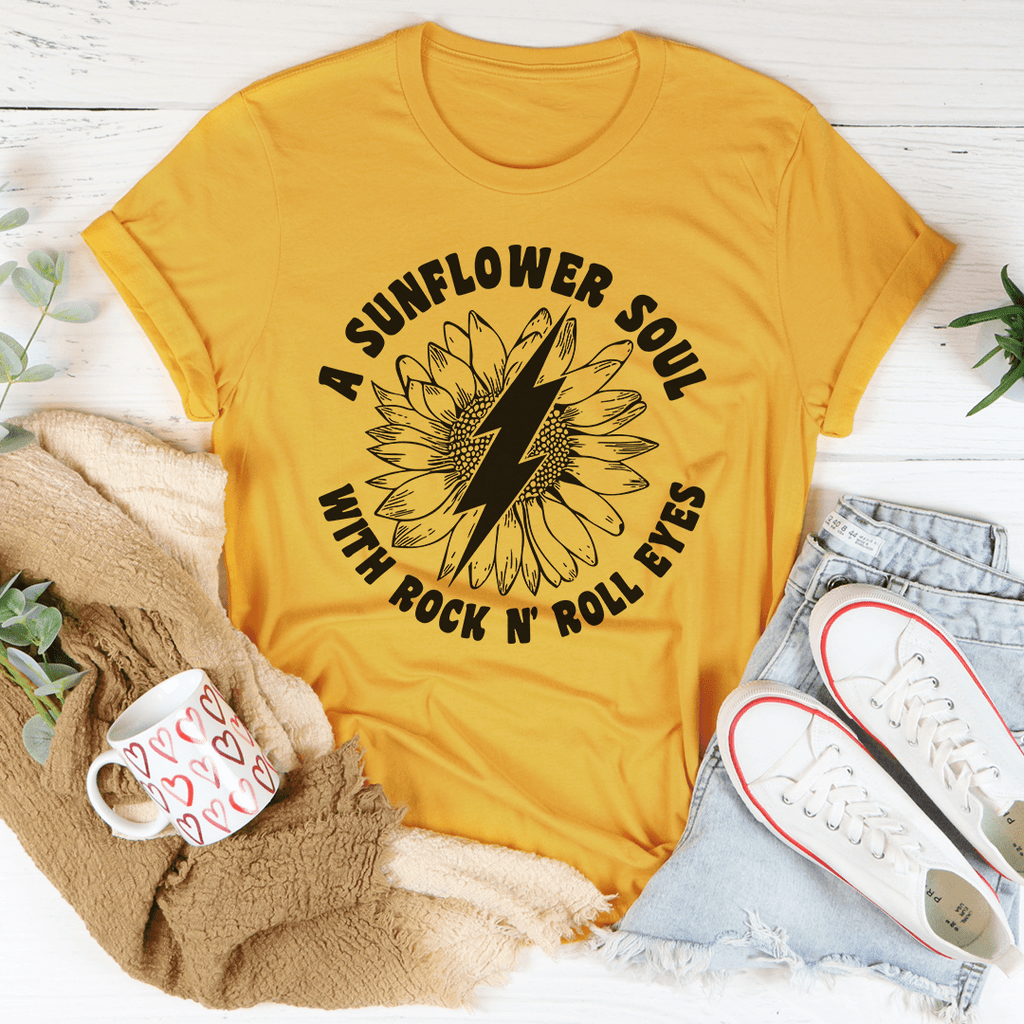 Sunflower Soul & Rock N Roll Eyes Tee | Inspire Uplift