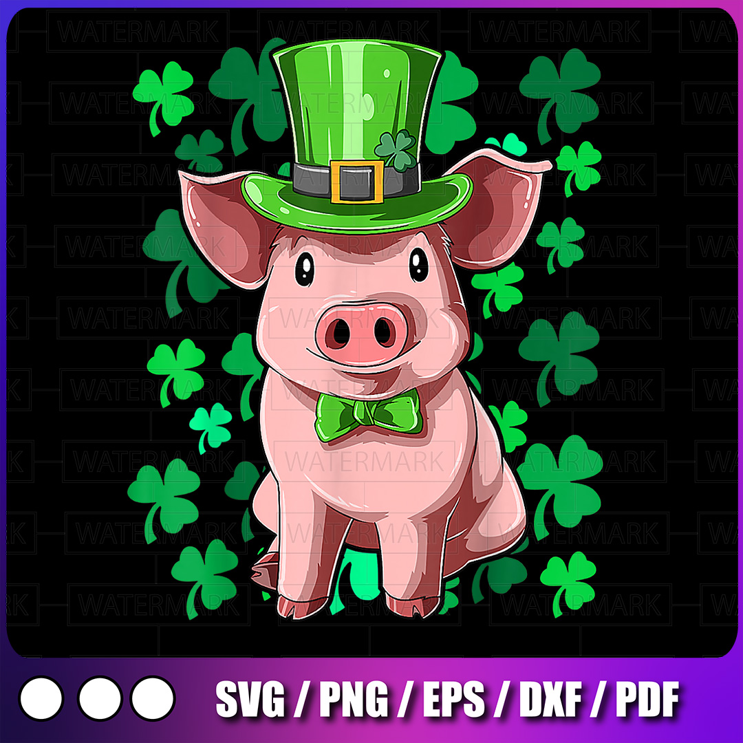 St. Patrick's Day Pig Leprechaun PNG, Lucky Irish Pig Png, S | Inspire ...