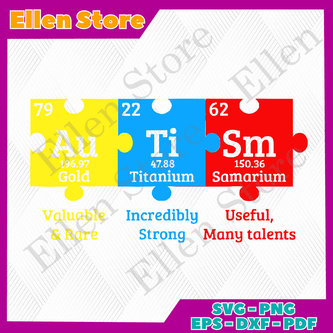 Autism Awareness Puzzle Chemical Element Svg, Autism Svg, Ch | Inspire ...