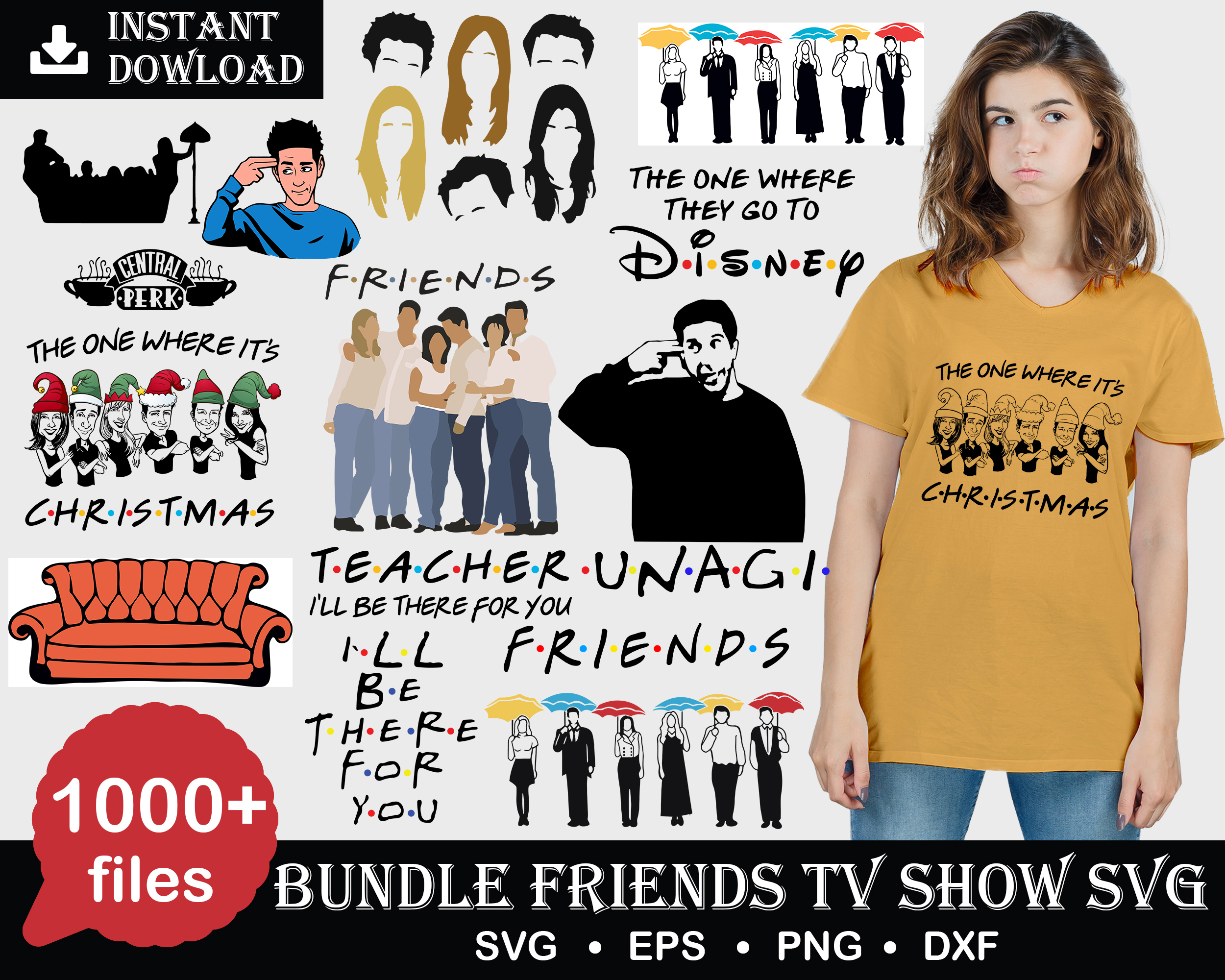 1000 Friends SVG Bundle,Friends TV Show SVG Bundle,Friends C | Inspire Uplift